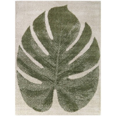 Balta Rugs 4'4"x6' Kids' Peres Tropical Leaf Green: Rectangle, Recycled ...