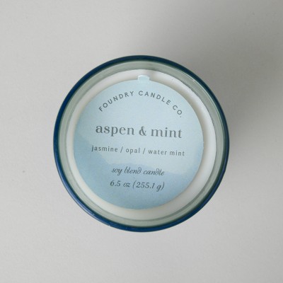 Foundry Candle Co. Ombre Frosted Glass Jar Candle Aspen Mint 6.5oz : Target
