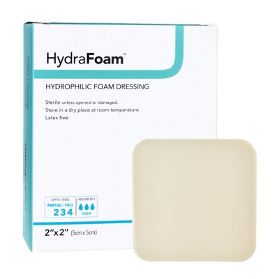 Hydrafoam Foam Dressing Square No Border Waterproof Backing, 10 Per Box ...