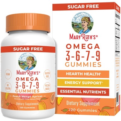 Maryruth's Omega 3-6-7-9 Gummies, Peach Mango & Apricot, 120 Ct : Target