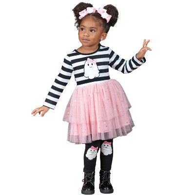 Girly Ghouls Tutu Tunic And Legging Set Mia Belle Girls, Pink, 6y : Target
