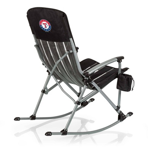 Mlb Texas Rangers Outdoor Rocking Camp Chair - Black : Target