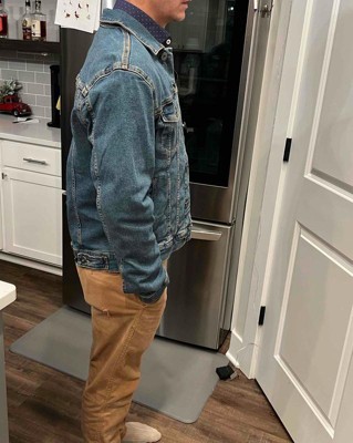 Men's Midwash Denim Trucker Jacket - Goodfellow & Co™ Blue S : Target