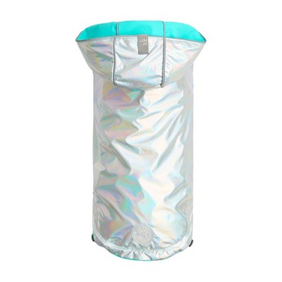 Gf Pet Reversible Raincoat - Neon Aqua With Iridescent - M : Target