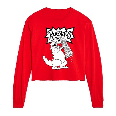 Rugrats Reptar Tokyo Cropped Long Sleeve T-shirt - Red - Large : Target
