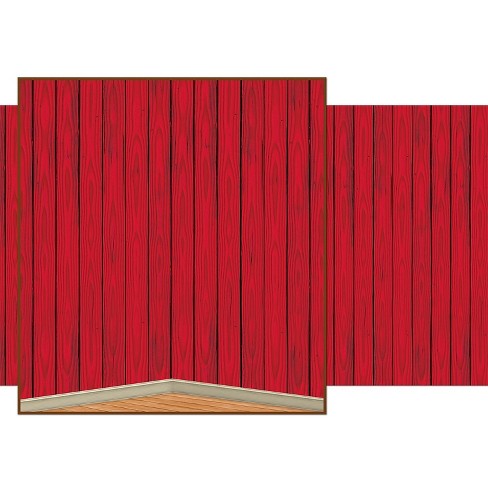 Beistle 4' X 30' Red Barn Siding Backdrop 52057 : Target