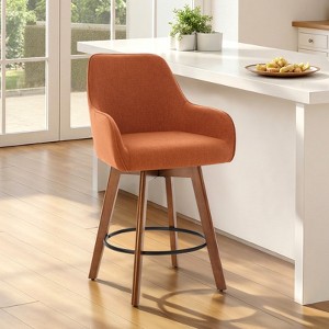 Bekrvio 26" Swivel Counter Height Barstools Set of 1, 4.33" Linen ...