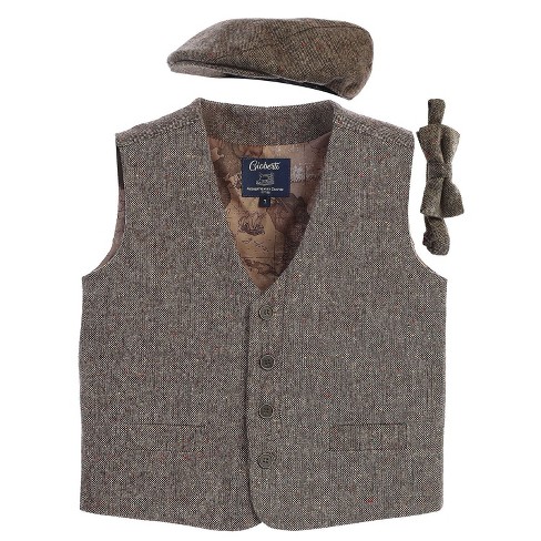 Gioberti Kids And Boys 3pc Tweed Vest With Matching Cap And Bow Tie ...