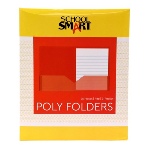 School Smart 2-pocket Poly Folders, Red, Pack Of 25 : Target