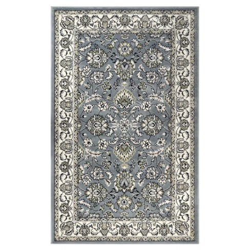 Traditional Floral Scroll Indoor Runner Or Area Rug, 5'x8', Cream ...