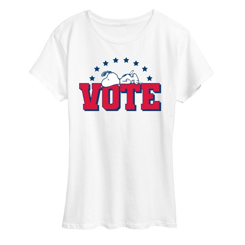 Women's Peanuts Vote Snoopy Short Sleeve Graphic T-shirt - White ...