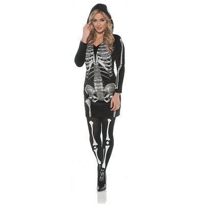 Underwraps Costumes Skeleton Hoodie Dress Child Costume Medium : Target