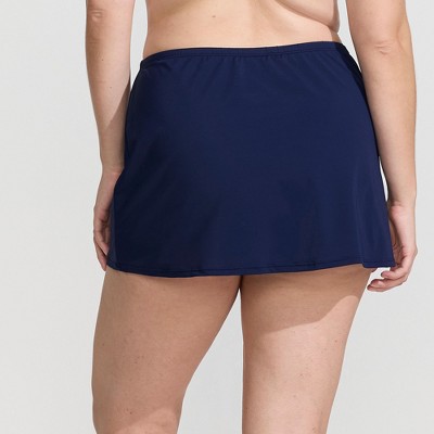 Lands' End Women's Plus Size Slender Separates Tummy Control Swim Skirt ...