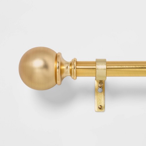 66"-120" Ball Curtain Rod Brass - Threshold™: Adjustable Gold Metal ...