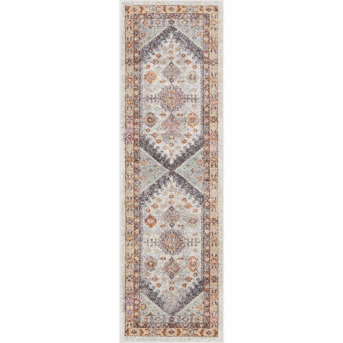Well Woven Vera Bohemian Vintage Grey Diamond Medallion Pattern Runner ...