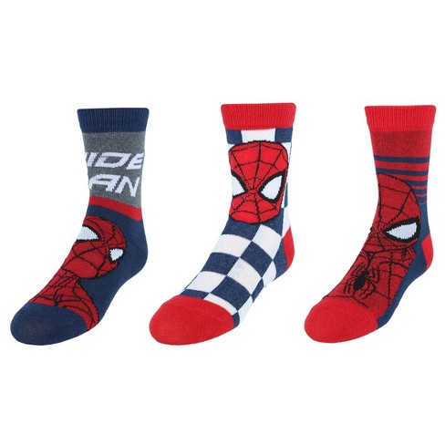 Textiel Trade Boy's Marvel Spider Man Hero Crew Novelty Socks (3 Pack ...