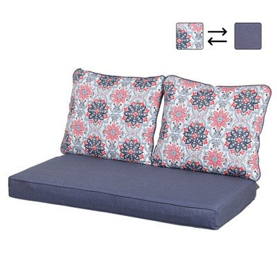 Aoodor Deep Seating Bench Loveseat Cushions Set - Set Of 3(botanical ...