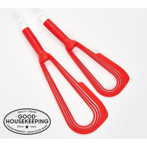 Good Housekeeping Set Of 2 Foldable Whisks Refurbished Red : Target