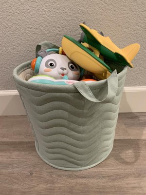 Quilted Fabric Large Round Storage Basket - Green - Cloud Island™ : Target