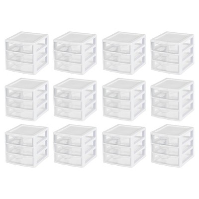 Sterilite 3 Drawer Wicker Weave Decorative Storage Organization ...