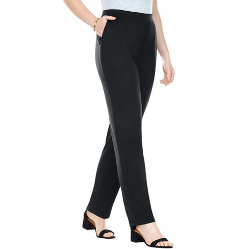 Woman Within Women's Plus Size Tall Straight Leg Ponte Knit Pant - 38 T ...