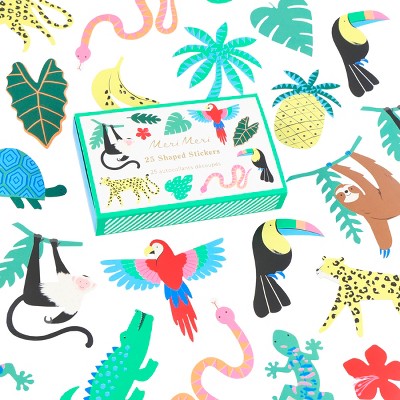 Meri Meri Jungle Jamboree Shaped Stickers (Pack of 25) : Target
