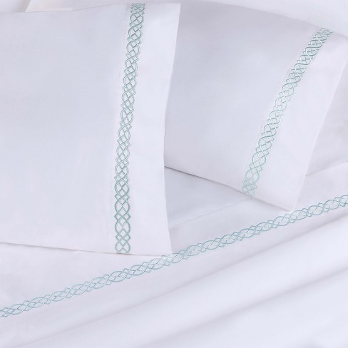 Luxury 1000 Thread Count Premium Cotton Infinity Scroll Embroidered ...