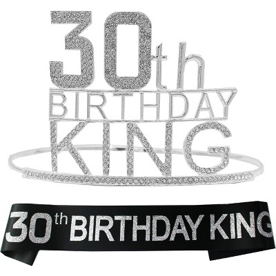 Verymerrymakering 30th Birthday King Crown For Men And Boys, Silver ...