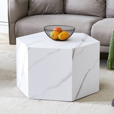 Xiyuyeu Modern Small Hexagonal Textured-pattern Coffee Table,minimalist ...