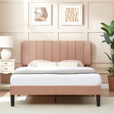 Romy Wood Bed Frame Ash Walnut - Baxton Studio : Target