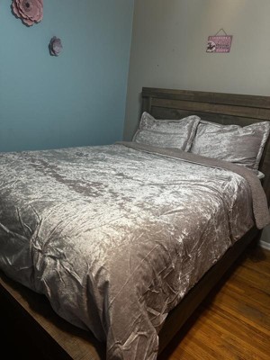 Twin/twin Xl Arabella Crushed Velvet To Faux Shearling Soft Reversible ...