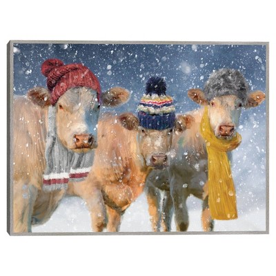Masterpiece Art Gallery 30"x40" Winter Cows Wall Art : Target