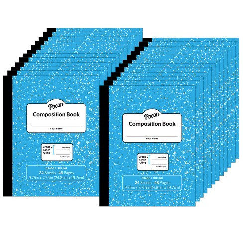 Pacon Composition Book, Grade 2, Blue Marble, 3/4" x 3/8" x 3/8" Ruled ...