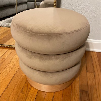 Clarkdale Channel Tufted Ottoman With Wood Base - Threshold™ Designed ...
