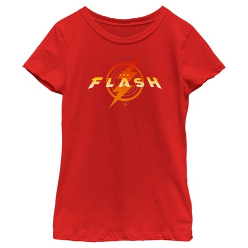 Girl's The Flash Animated Yellow Logo T-shirt - Red - Large : Target