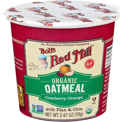 Bob's Red Mill Classic Organic Oatmeal Cup - Case Of 12/1.8 Oz : Target