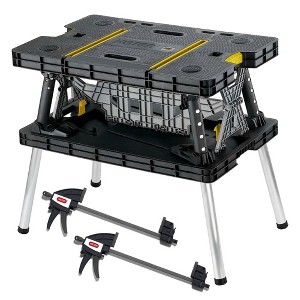 Keter Portable Folding Work Table Tool Storage Stand Workbench With 12 Inch Wood Clamps For Saws Home Improvement And Construction Target