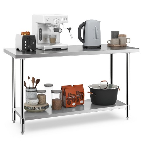 Tangkula Stainless Steel Work Table 60 X 24 Inches, Scratch Resistant ...
