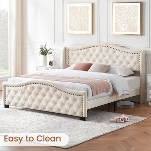 Button tufted bed frame store