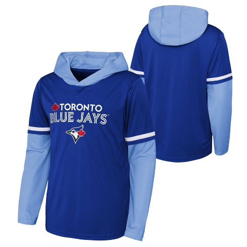 Mlb Toronto Blue Jays Boys' Long Sleeve Twofer Poly Hooded Sweatshirt ...