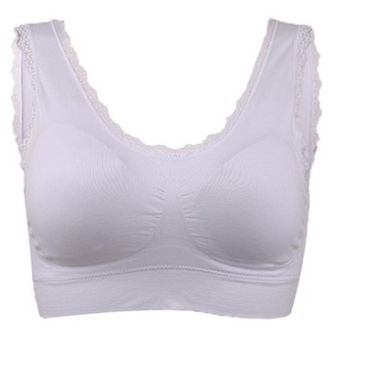Allegra K Women's Removeable Pads Wirefree Sleep Vest Tops Bralettes 2 ...