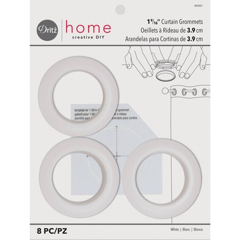 Dritz Set Of 8 Home 1-9/16" Curtain Grommets White: Plastic Sewing ...