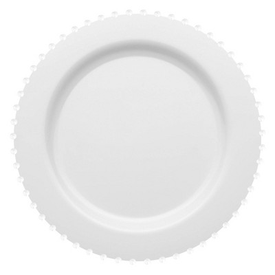 Smarty Had A Party 7" White Pearl String Round Disposable Plastic Salad ...