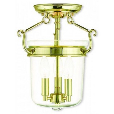 Livex Lighting Rockford 3 - Light Flush Mount In Polished Brass : Target