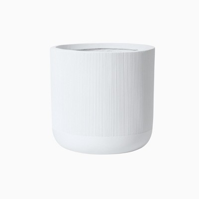 Luxenhome 17.3-inch Round White Stripes Mgo Planter : Target