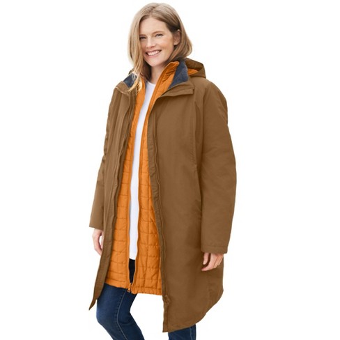 Woman Within Women's Plus Size 3-in-1 Hooded Taslon Jacket - 22/24 ...