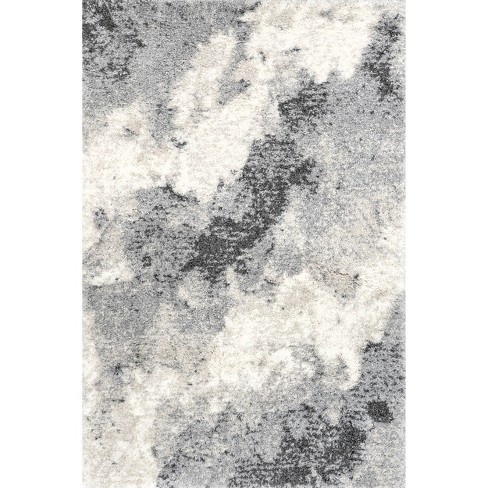 Nuloom Sidonie Abstract Clouds Shag Area Rug 5x7 In Light Gray : Target