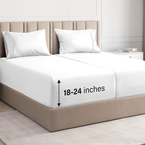 Cgk Linens 5 Piece Microfiber Extra Deep Pocket Sheet Set In White ...