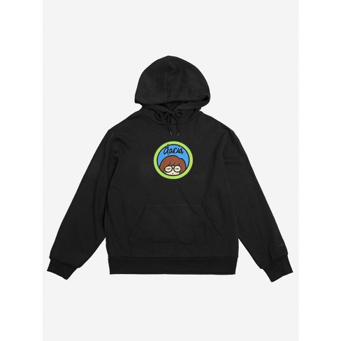 Daria Logo Long Sleeve Black Hooded Sweatshirt : Target