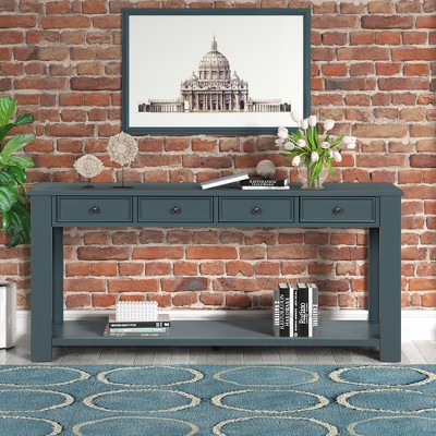 Bella Depot 63" Pine Wood Console Table With 4 Drawers And 1 Bottom ...
